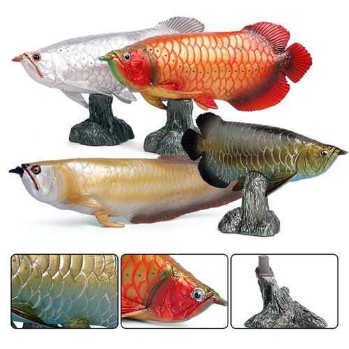 Gold Arowana Osteoglossum Scleropages DragonFish Model Toy Collector ...