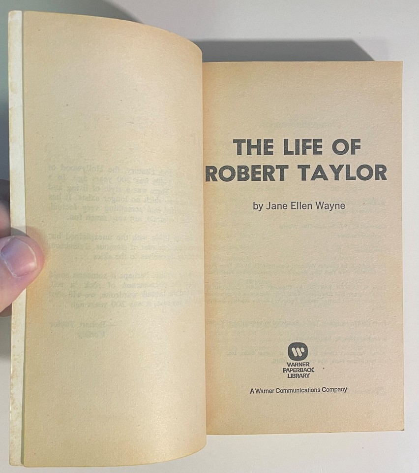 The Life of Robert Taylor by Jane Ellen Wayne (1973 Warner PBO {76-103 ...