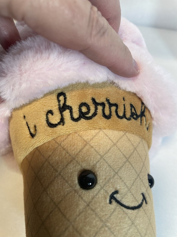 Aurora Ice Cream Plush I Cherish You Cherry on Top Stuffed Ice Cream ...