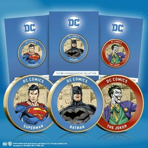 The Official DC Comics Trio x3 Colour Coins - Batman, Superman & The ...