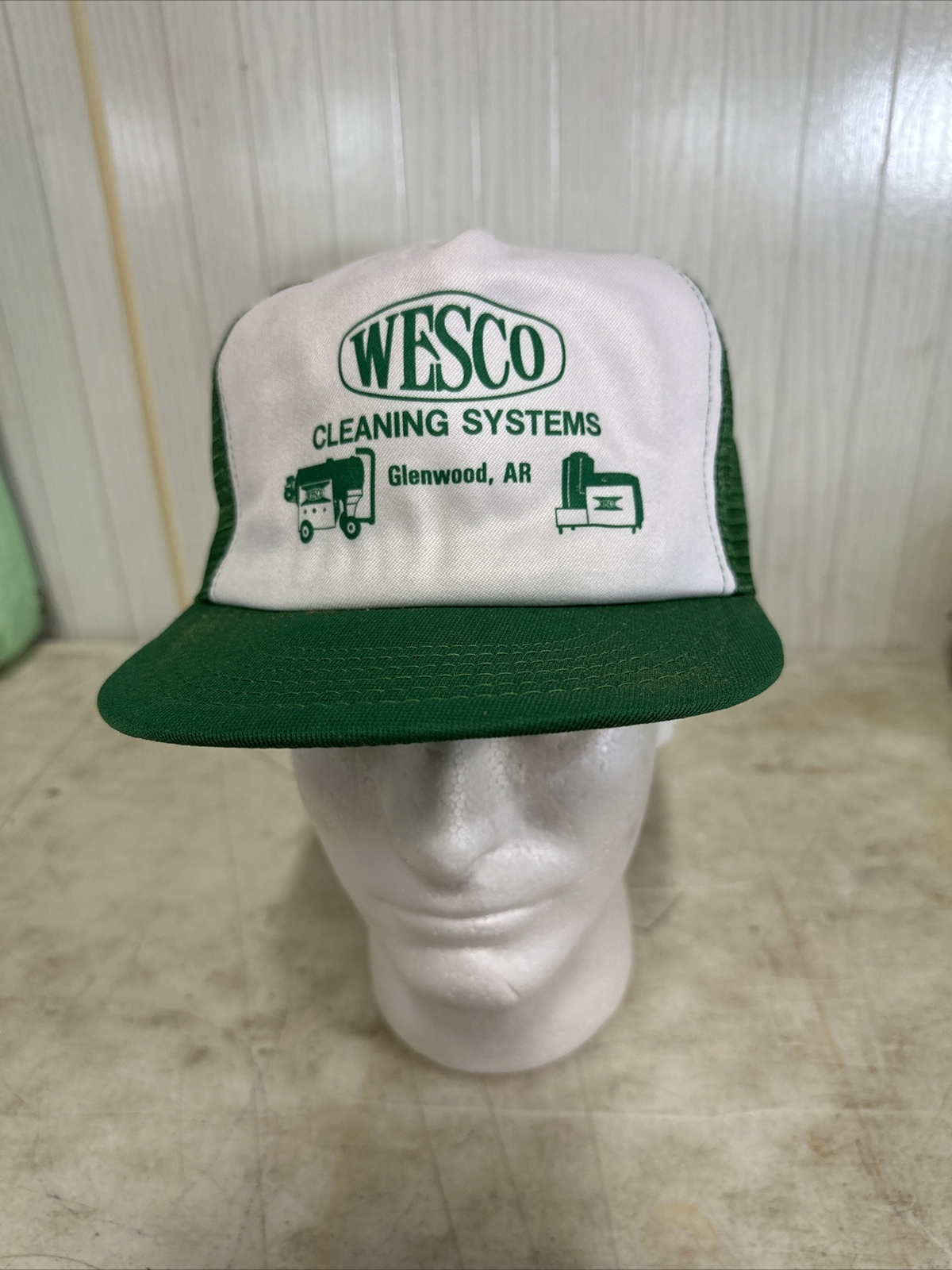 Vtg WESCO Cleaning Systems Trucker Hat Cap Snap Back Green Gleenwood,AR ...