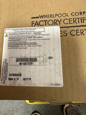 Whirlpool Ice Maker (W10873791) 810032865368| eBay