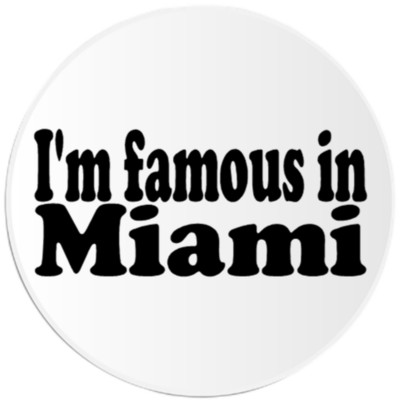 I'm Famous In Miami - 3 Pack Circle Stickers 3 Inch - Dade Florida 305 ...