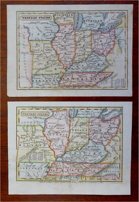 Western States Missouri Ohio Illinois Iowa Lot x 2 1840 & 1851 Goodrich ...