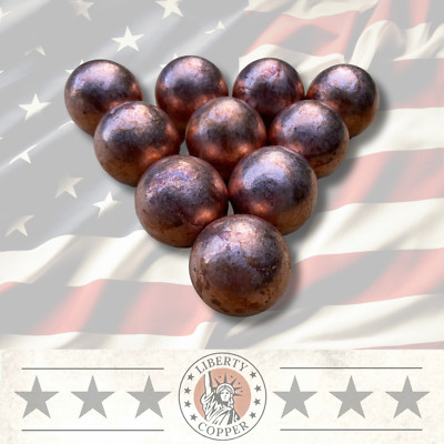 1 1/2" Copper Sphere Ball - 100-ounce lot (10 Balls) .999 Fine Copper ...