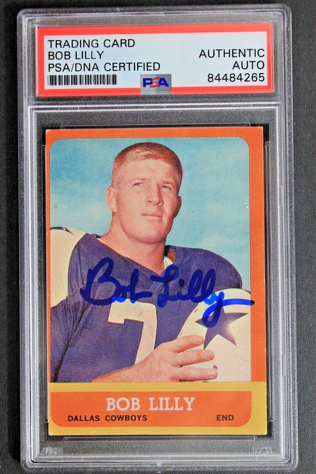 Bob Lilly HOF Dallas Cowboys Autographed 1963 Topps #82 Signed ROOKIE ...