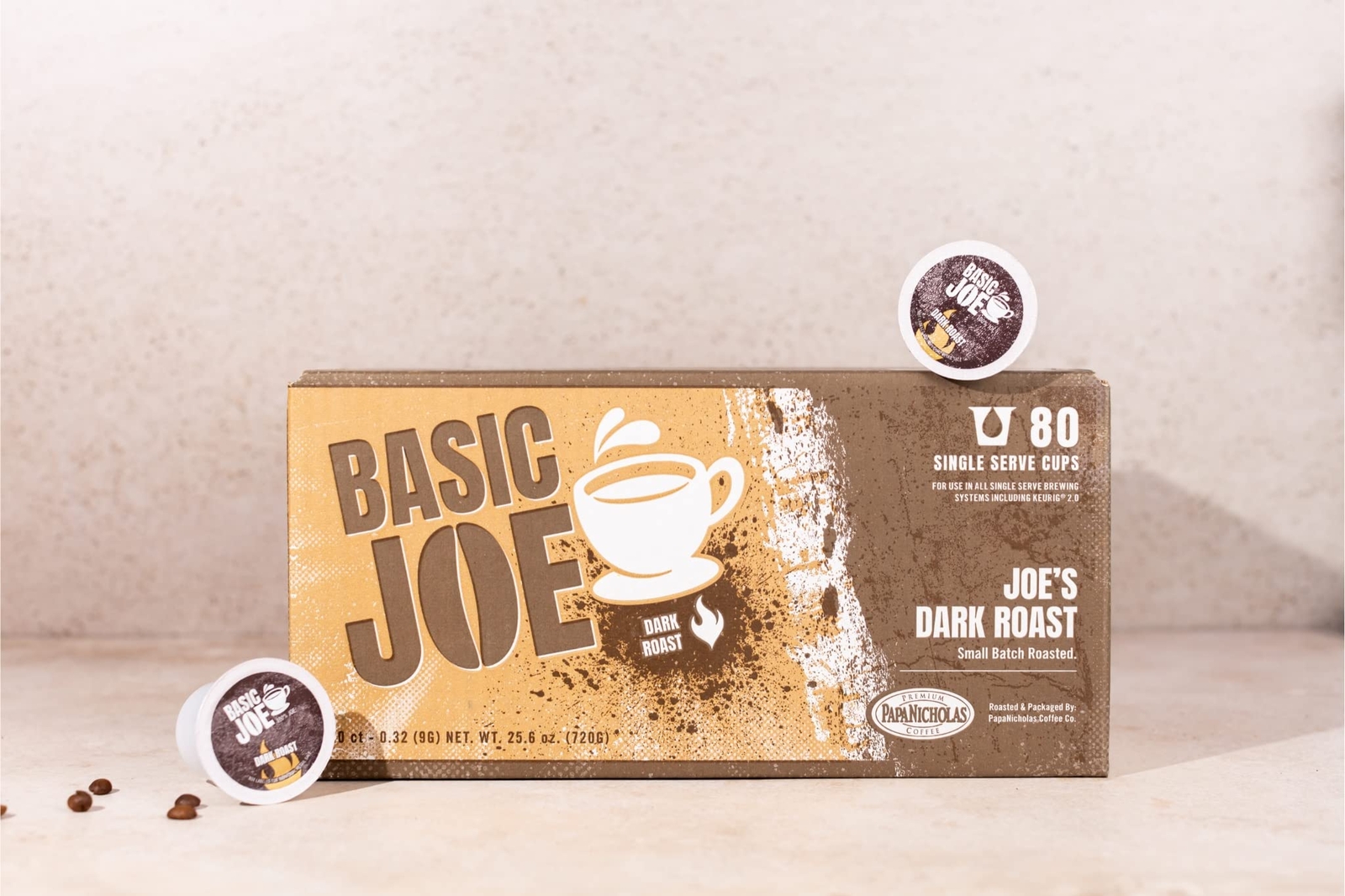 Basic Joe Coffee 100 Arabica Dark Roast Pods Compatible 80 Count for ...