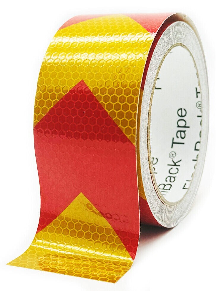 Red & Yellow Arrow Chevron Reflective Tape High Hi Vis Viz Tape - VAT ...