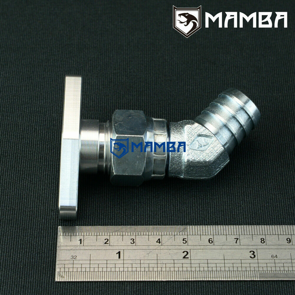 45Deg 3/4"Barb Turbo Oil Return Flange For Holset HX30 HX35 HX40 HX45 ...