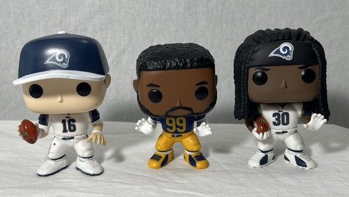 FUNKO POP LOS ANGELES RAMS LOT AARON DONALD #30 JARED GOFF #95 TODD ...