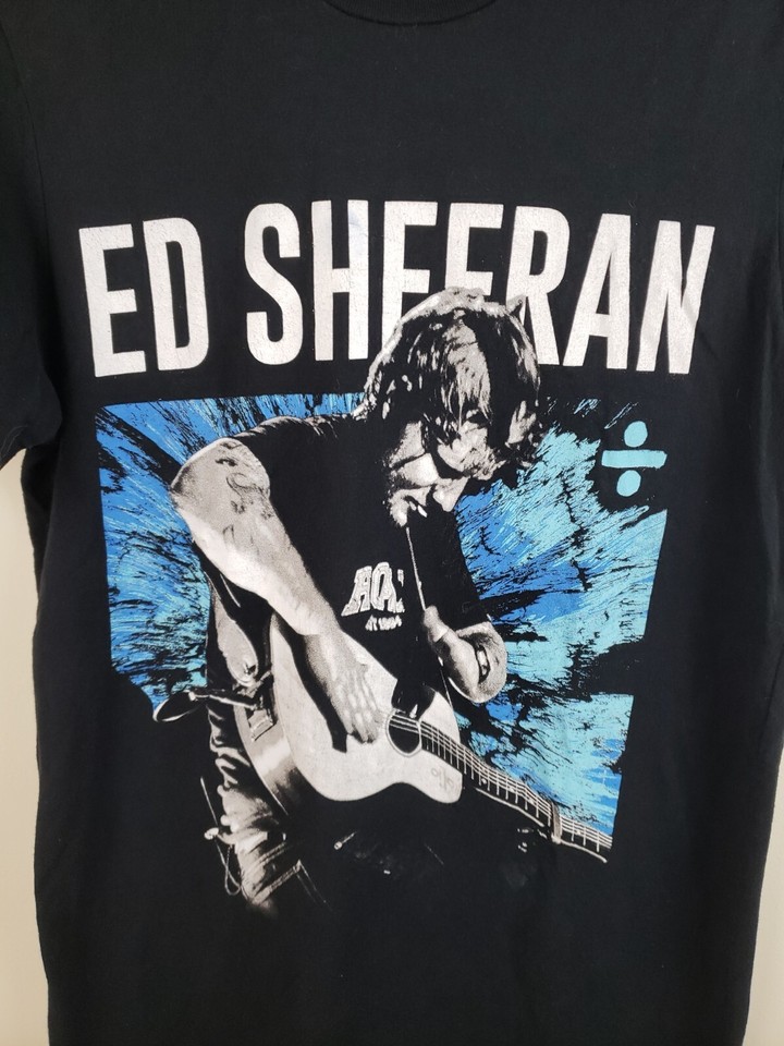 Ed Sheeran Divide 2017 World Tour T-Shirt Concert Merch Black & Blue Size Small | eBay