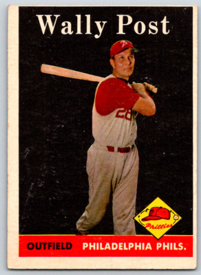 1958 Topps WALLY POST #387 Philadelphia PHILLIES surface wear Fast FREE ...