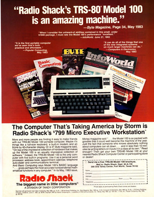 1983 RADIO SHACK TRS-80 PERSONAL COMPUTER PRINT AD, ELECTRONICS TECH ...