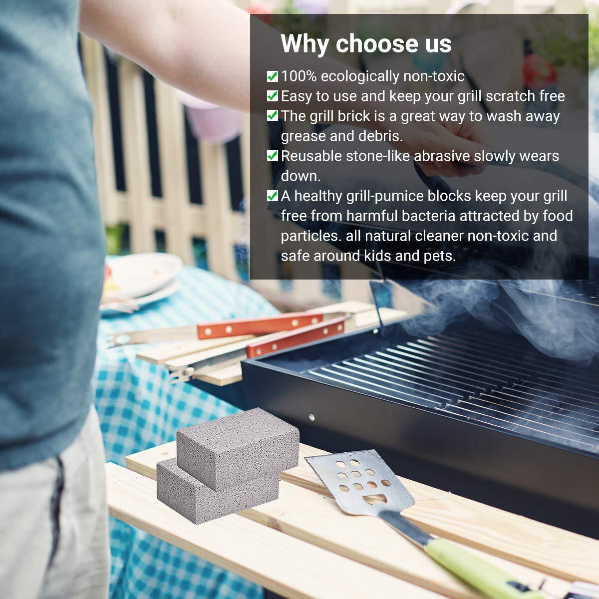 4 Pack Grill Cleaning Brick Griddle Pumice Stones for Flat Top Racks ...