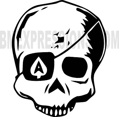 Ace Eye Patch Skull Vinyl Decal Your Color Choice Sticker | eBay