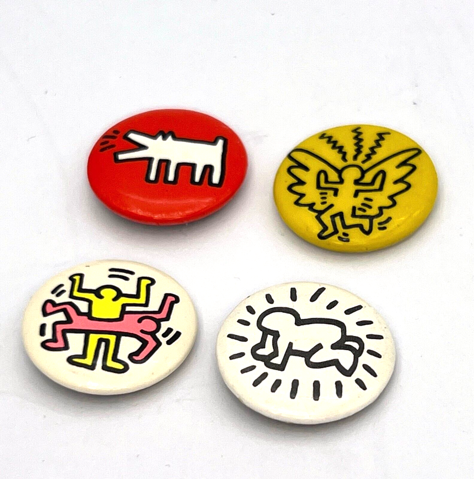 4 Vintage Keith Haring 80's Pop Shop Buttons | eBay