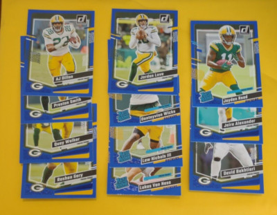 2023 Donruss Blue Press Proof Green Bay Packers Jordan Love Jayden Reed ...