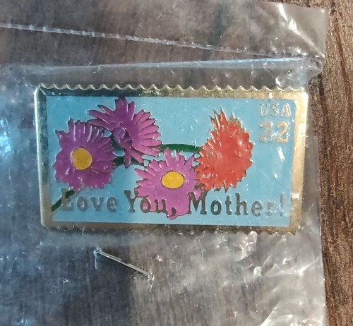 Vintage 1986 USPS 22 Cent Botanical LOVE YOU MOTHER stamp pin ...