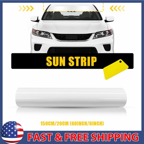 Sun Visor Strip Windshield Vinyl Banner Long Lasting Decal White 60"x8 ...