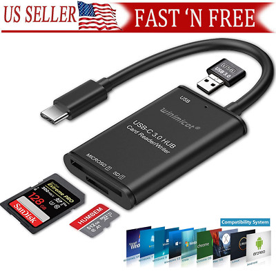 USB C to SD Card Reader Writer OTG Adapter Micro Memory Card Reader ...