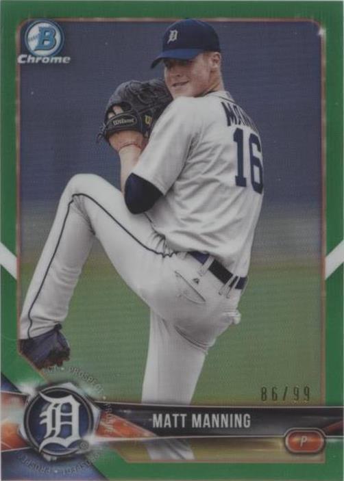 2018 Bowman Chrome - Prospects Matt Manning #BCP209 Green Refractor /99 ...