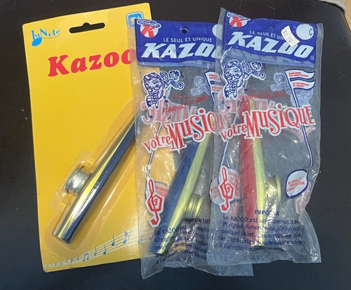 Vintage Red/Blue/Gold Metal Toy Kazoo - Original Packages Sealed NOS ...