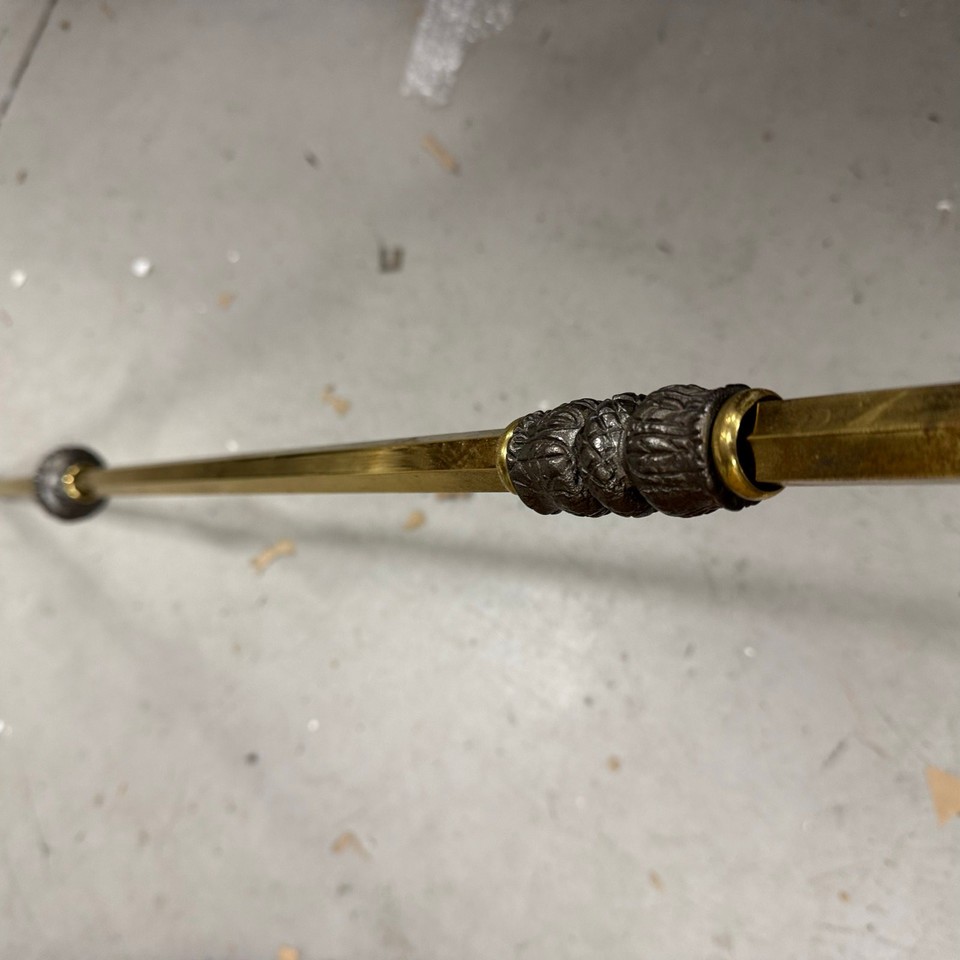 Antique Vintage Cast Iron Brass? Floor Bridge Lamp Part Pole Rod 56" w ...