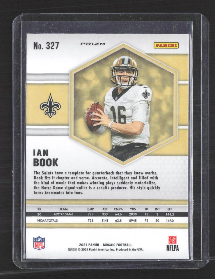 Ian Book 2021 Mosaic Football 327 Prizm Reactive Orange Refractor ...