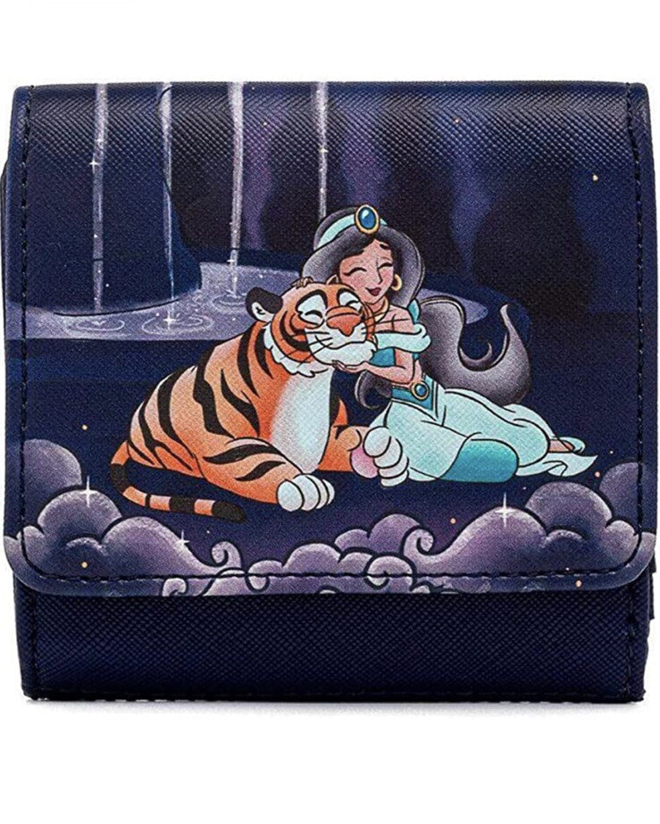 Loungefly Aladdin Wallet Jasmine & Rajah Tri-fold Kisslock New Genie ...