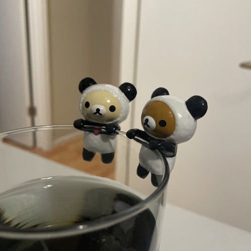 Sanrio San-x Rilakkuma Panda De Goron Glass Cup Bowl Clinger Holder | eBay