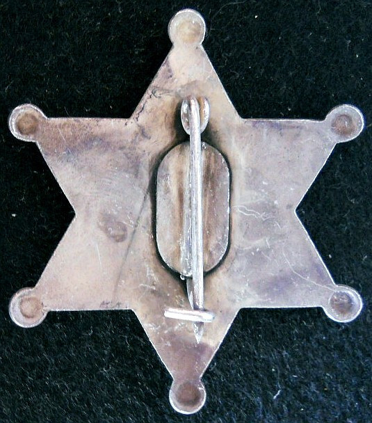 Old Western movie prop " County Sheriff " silver lawmen 6 point star ...