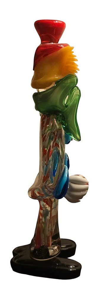 Murano Art Glass 12.0" TALL Red Hat Big Smile Clown Made In Italy. | eBay