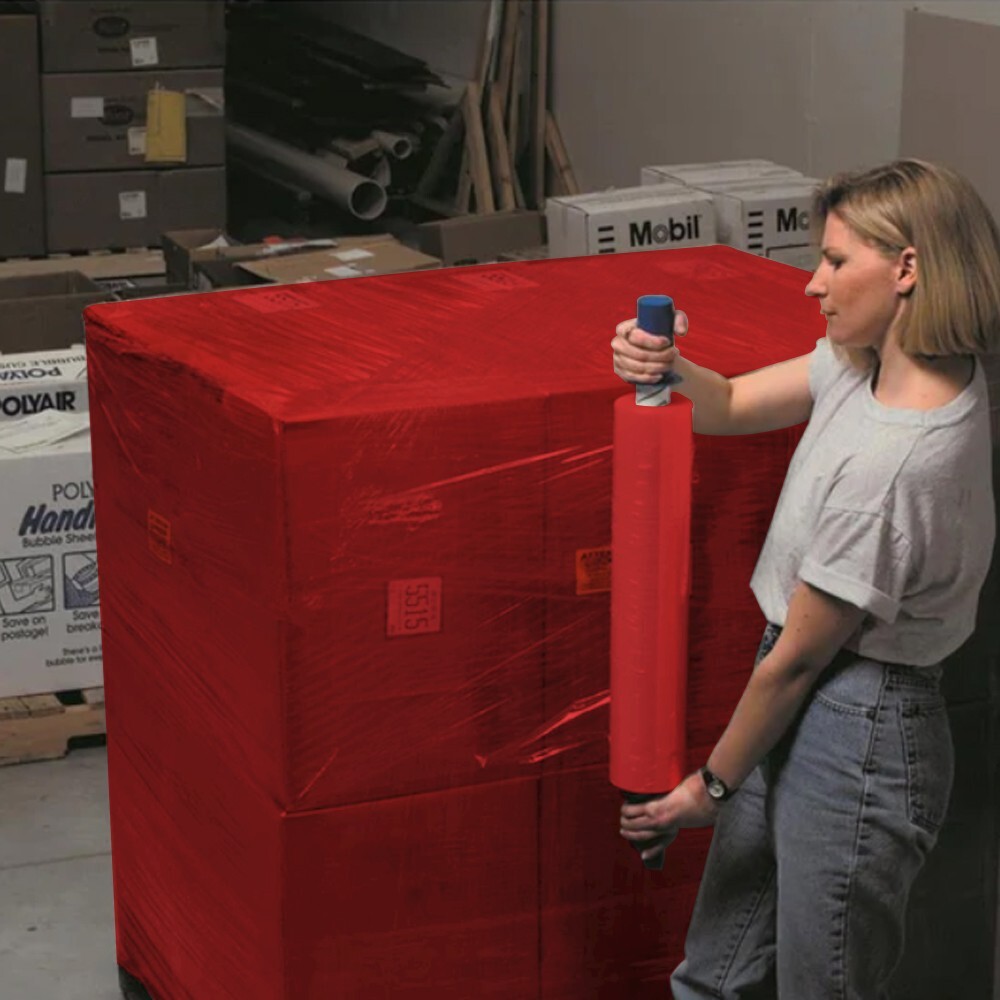 Pallet Wrap Red Stretch Shrink Wrapping Roll Cling Film 400mm x 200m ...