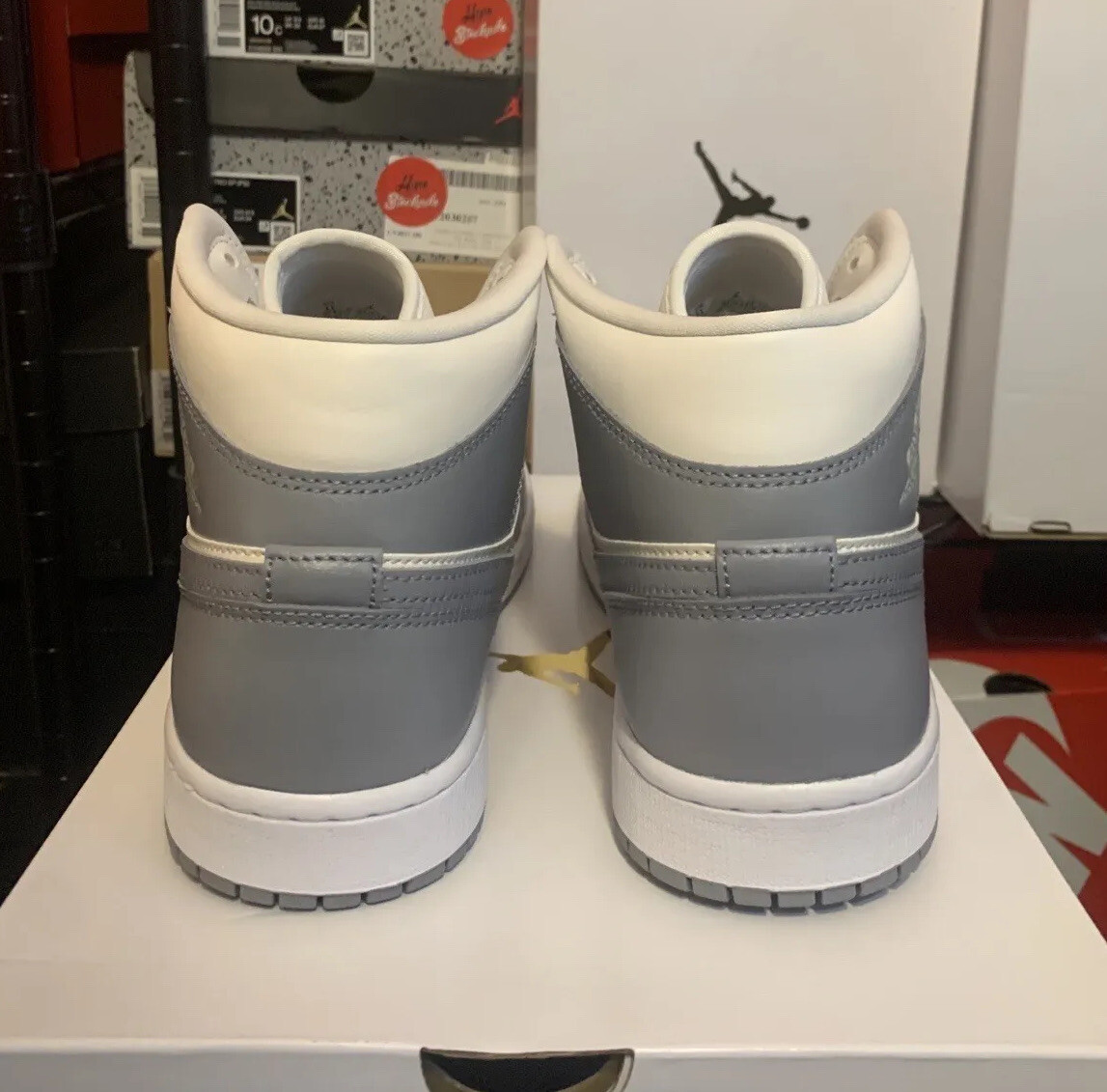 Nike Air Jordan 1 Mid Stealth Sail Grey White Shoes BQ6472-115 Women's ...
