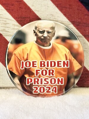 Trump 2024 "Joe Biden for Prison" Political Campaign MAGNET BUTTON - 3 ...