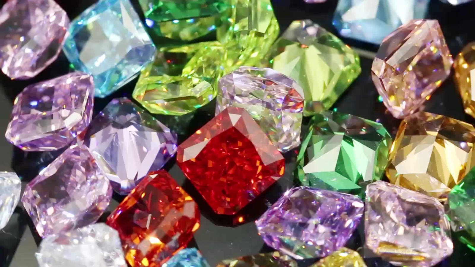 High Carbon Diamond Lab Cubic Zirconia Multicolor Crushed Ice Radiant ...