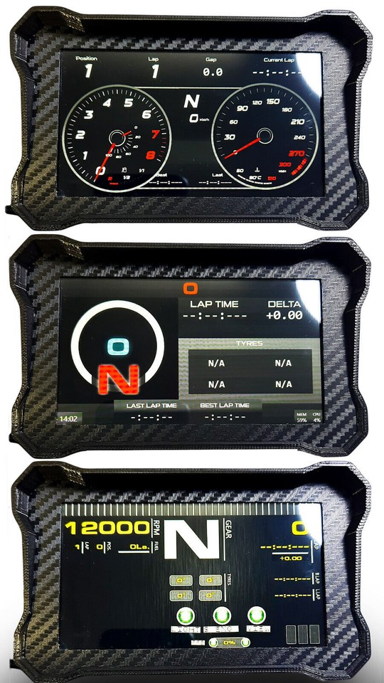 Simracing Dashboard 5" Touchscreen USB PC Carbon DASH Board Sim Racing ...