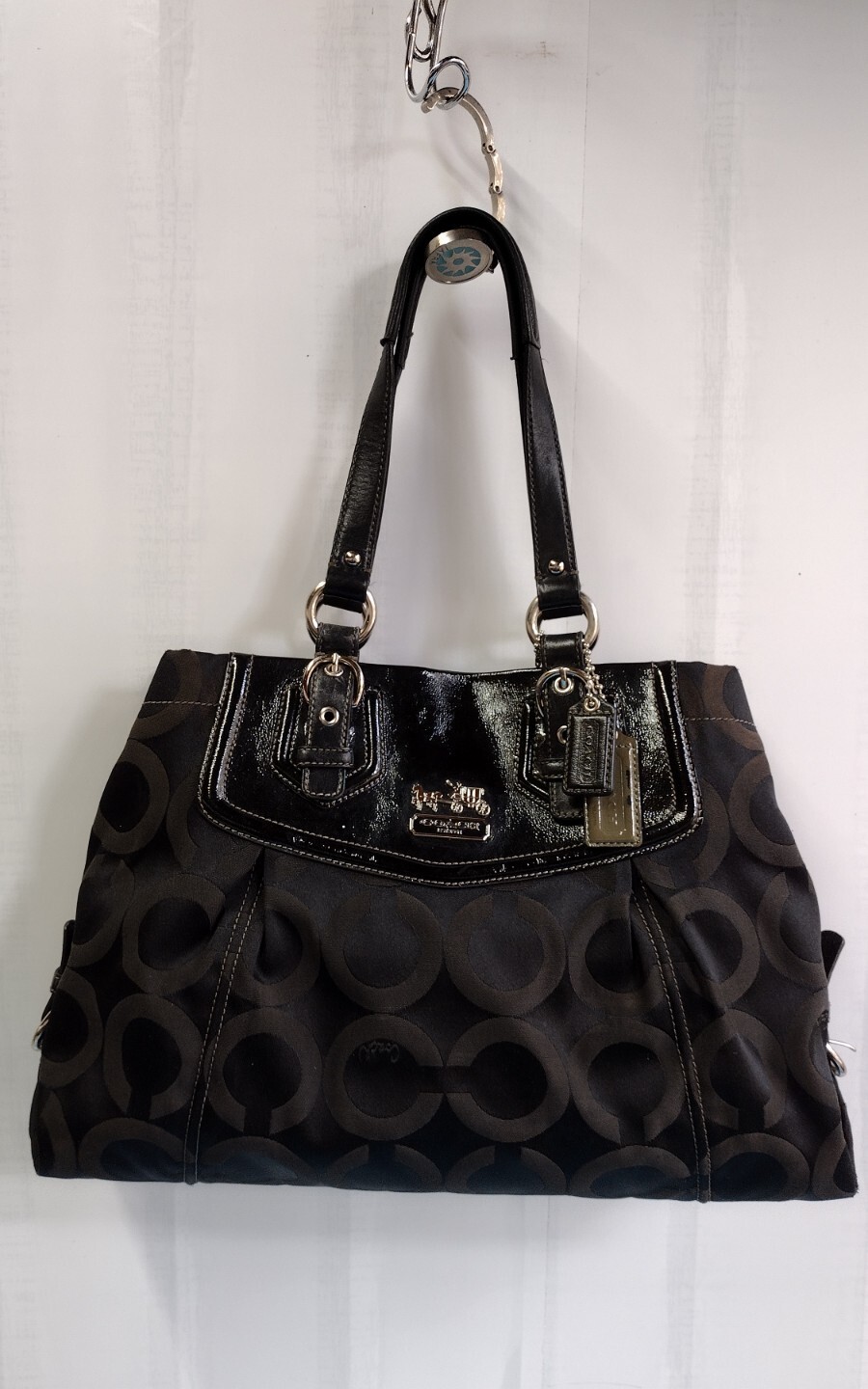 Coach Signature Madison Handbag Black Satin interior … - Gem