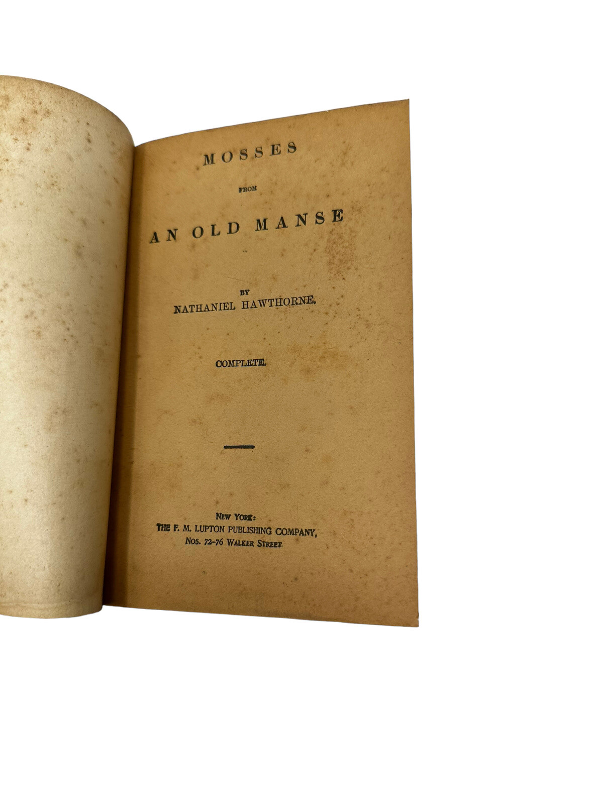 Antique Book Mosses from an Old Manse Nathaniel Hawthorne Damaged ...