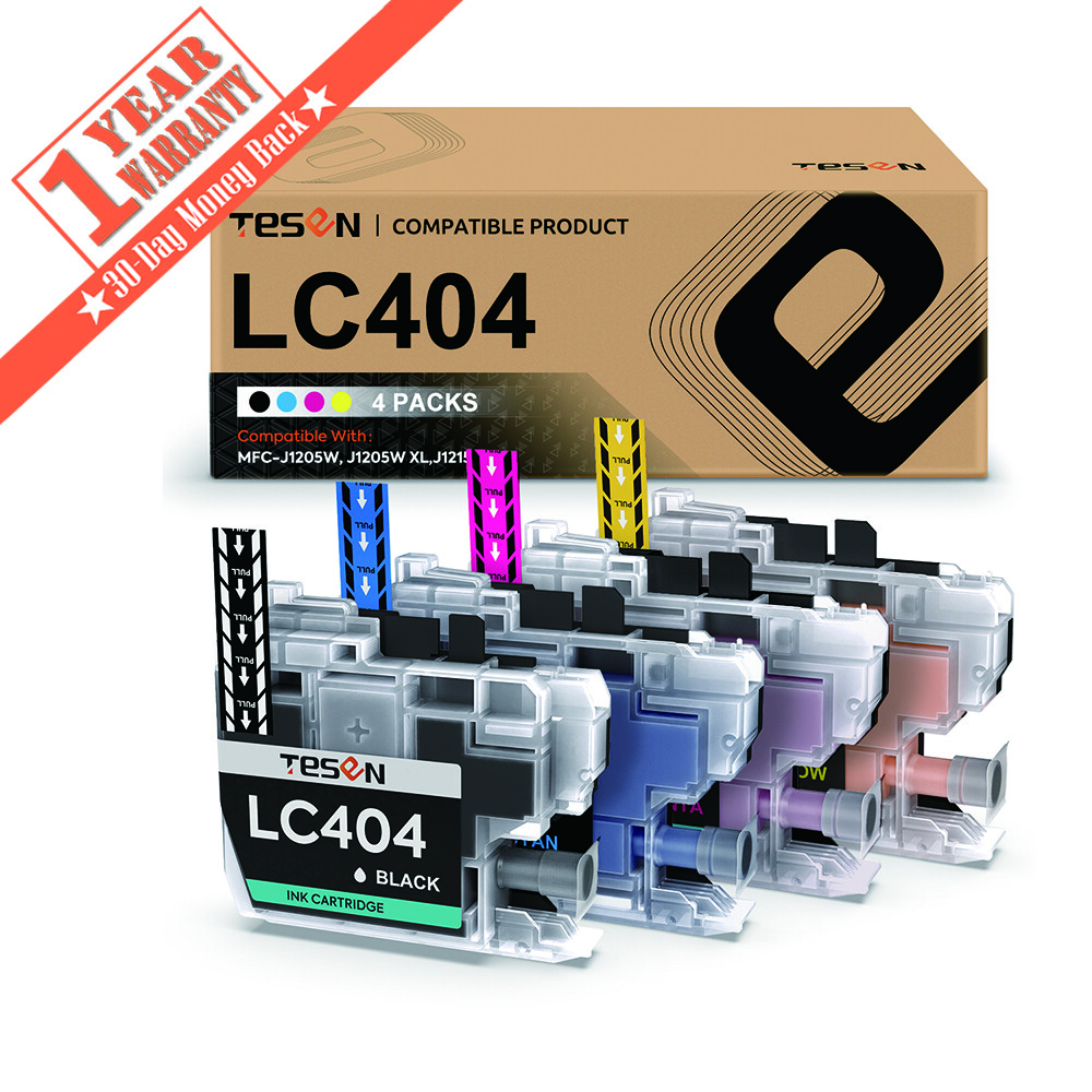 4Pack LC404 Compatible Ink Cartridges for Brother MFC-J1205W MFC-J1215W ...