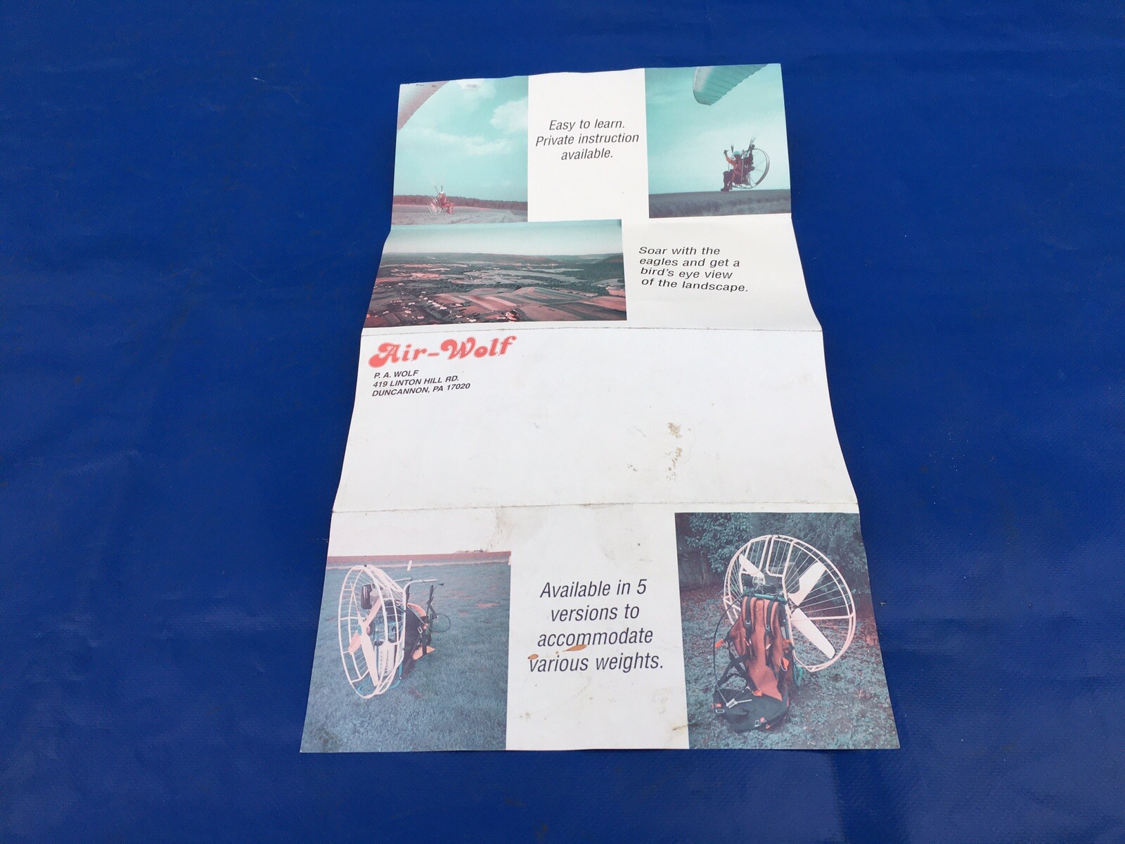 Vintage Air-Wolf Powered Parachute PPC Flying Machine Sales Brochure ...