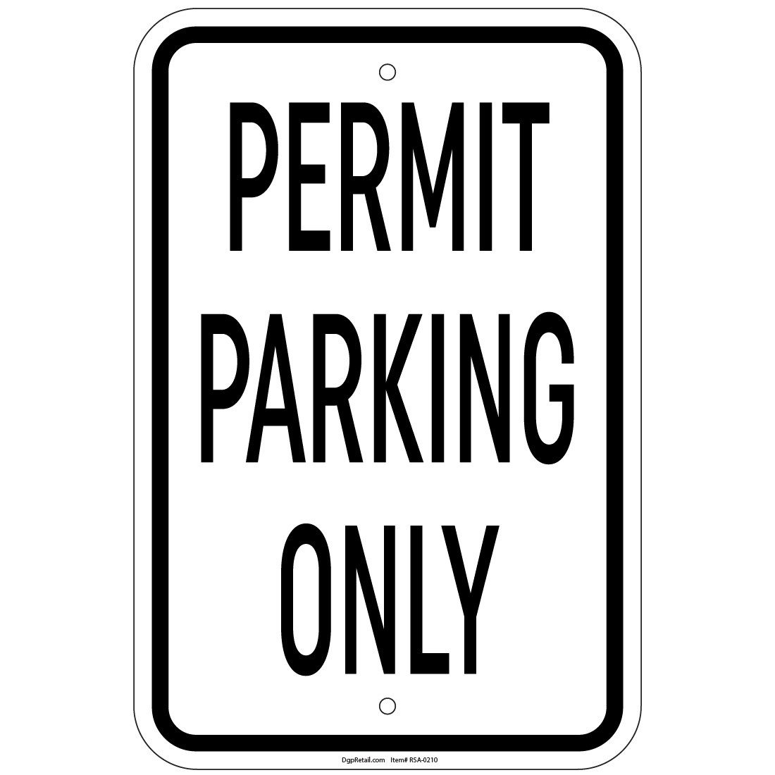 Permit Parking Only Sign 8"x12" Aluminum Signs Retail Store | eBay