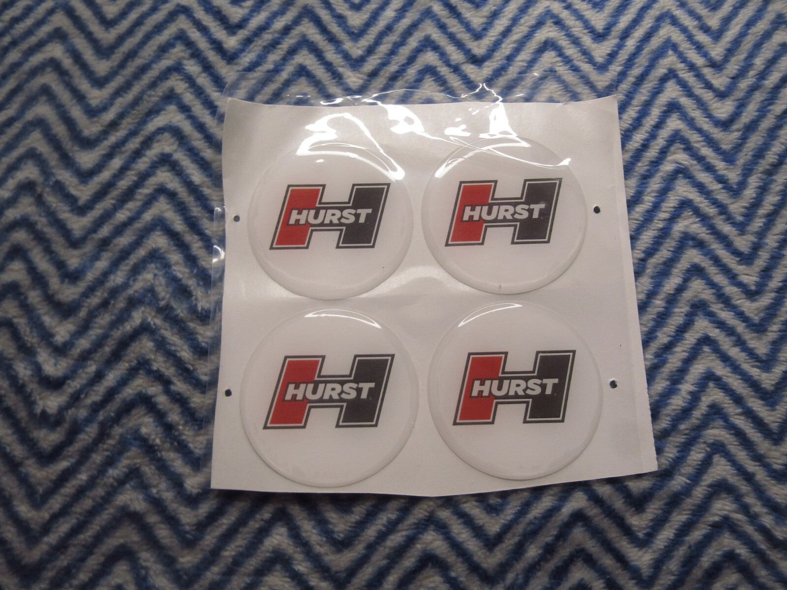 HURST "H" LOGO WHEEL RIM CENTER CAP DECALS 4X 1 3/4" FORD DODGE BUICK ...