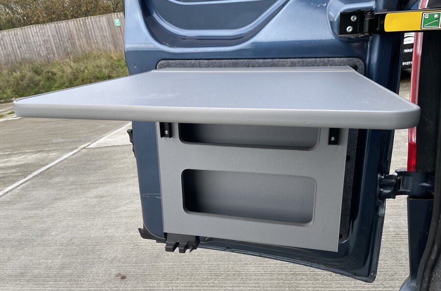 Campervan Rear Storage Unit & Folding Table, Fitment on Barn Door or ...