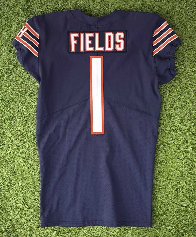 Justin Fields Chicago Bears Team Issued Authentic Pro NFL Football Game ...