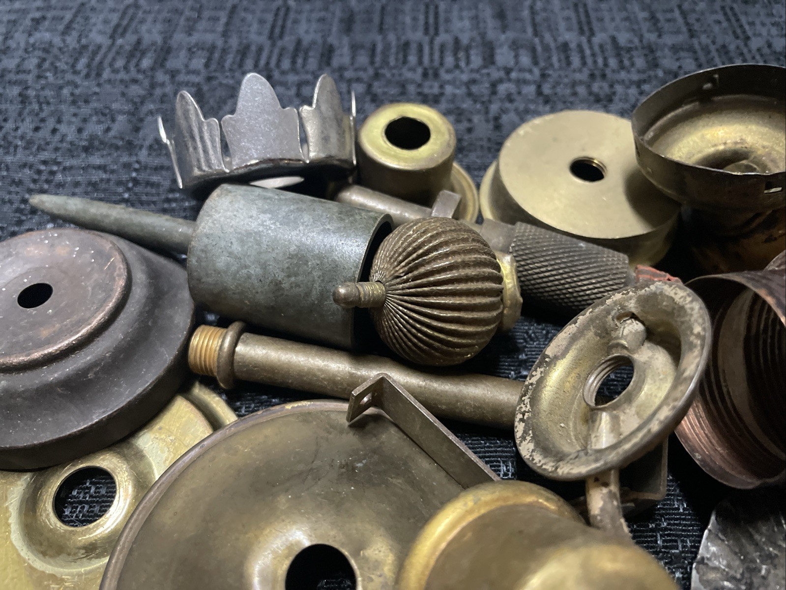 Lot Vintage Antique Assorted Lamp Chandelier Light Hardware Parts ...