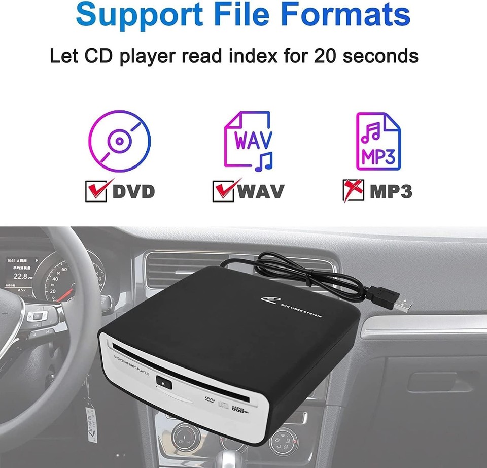 USB External Car Universal Connection Portable CD Player for Car ...