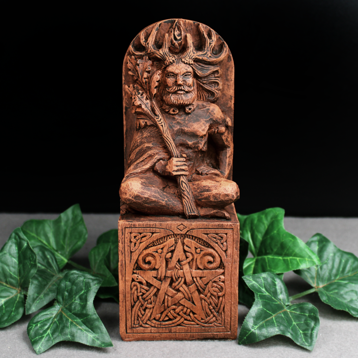 Wiccan Horned God Statue - Dryad Design Pentacle Witch Cernunnos Figure ...