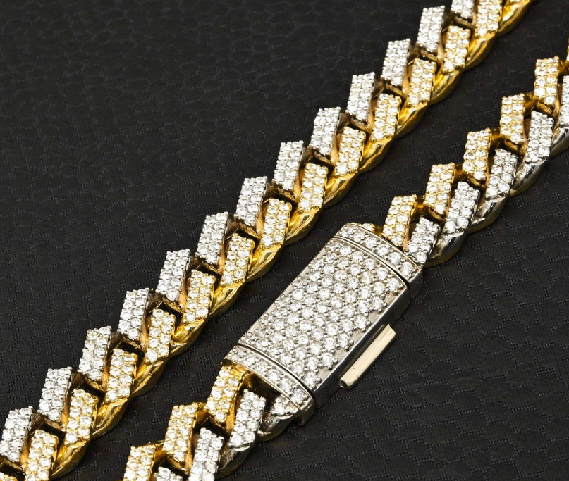Stunning Real 935 Argentium Silver With Micro Pave Set Sapphire Cuban ...