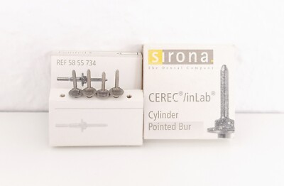 4x Sirona CEREC inLab Cylinder Pointed Bur 5855734 Schleifer Fräser ...